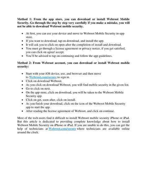 Ppt How To Install Webroot Mobile Security On Iphone Ipad