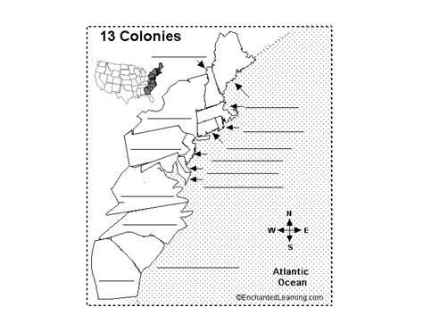 Printable 13 Colonies Blank Map Test Printable Holiday Crafts
