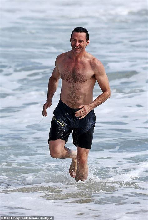 Hugh Jackman 50 Shows Off His Ripped Physique At The Beach In Perth