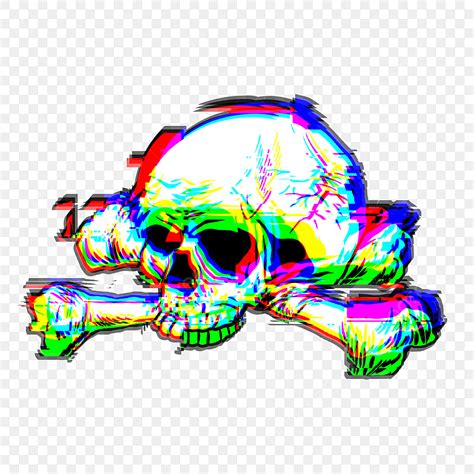 크리에이티브 해골 일러스트 글리치 효과 결함 두골 크리 에이 티브 해골 Png 일러스트 및 Psd 이미지 무료 다운로드 Pngtree