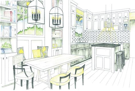 Kitchen Table Drawing At Maria Couch Blog