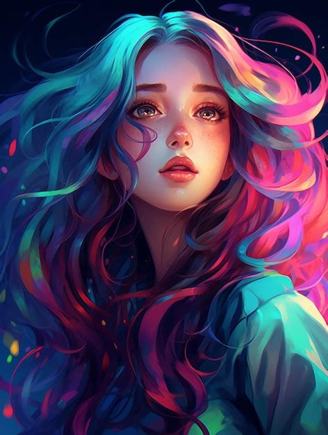 Premium Ai Image Beautiful Girl Created With Ai Cute Multicolor