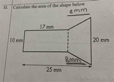 solved 12 calculate the area of the shape below [math]