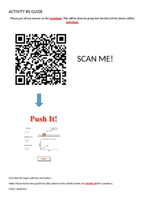 Activity 1 Force Concept Force And Motion Activity 1 Guide Please