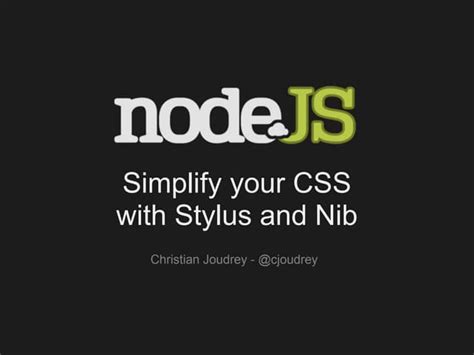 Simplify Your Css With Stylus And Nib Pdf Web Development Internet