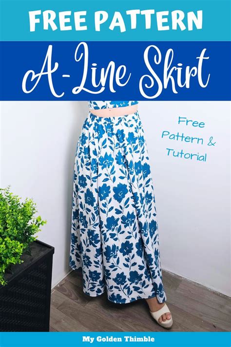 Easy A Line Skirt Free Pattern Tutorial Pockets And Elastic Waist In