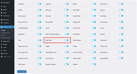 Data Table Widget Ht Mega Addons For Elementor