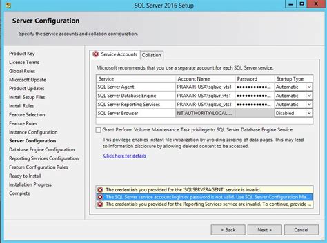 sql server sql 2016 installation error database administrators