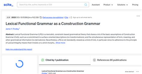 Lexical Functional Grammar As A Construction Grammar