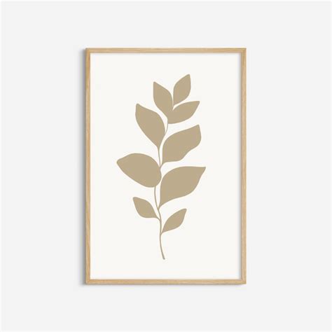 Printable Botanical Wall Art Neutral Leaf Art Set Of 2 Prints Paper