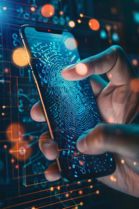 Premium Photo Digital Identity And Cybersecurity Smartphone Biometric Fingerprint Twofactor