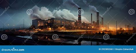 Coal Fired Power Plant With Coal Conveyors Combustion Chambers And Emission Control Equipment