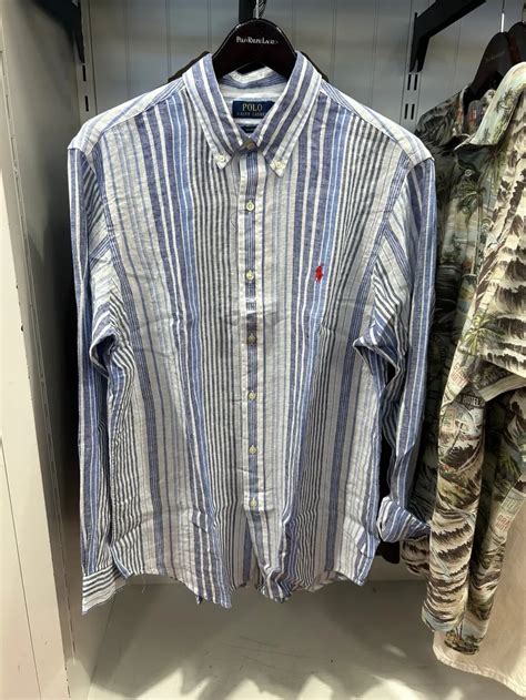 폴로 린넨 셔츠 랄프로렌 남성용 남녀공용 클래식핏 린넨 셔츠 스트라이프 상품 상세 크로켓