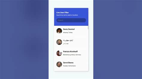 Live Search Filter Using Html Cas And Javascript Html Css Javascript