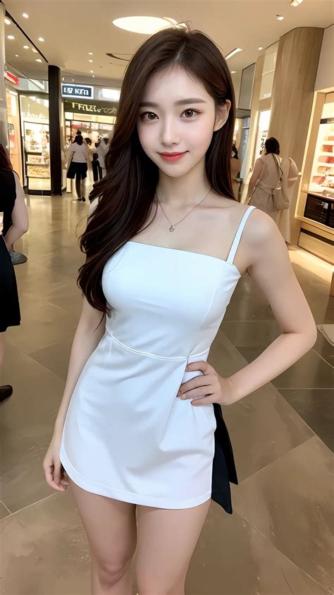 A Close Up Of A Woman In A White Dress Posing For A Picture Seaart Ai
