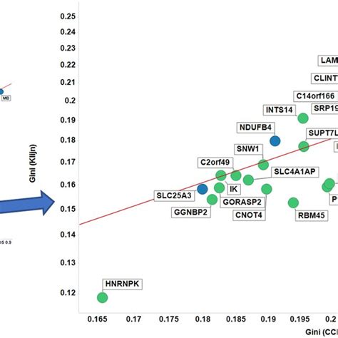 Gini Coefficient And Median Expression Levels Of Proposed Reference