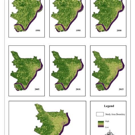 Normalized Difference Built Up Index Ndbi Maps From 1990 2020