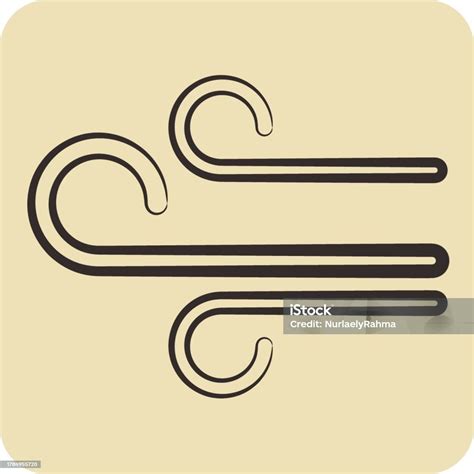 아이콘 공기 흐름 에어컨 기호와 관련이 있습니다 손으로 그린 스타일입니다 심플한 디자인 편집 가능 간단한 일러스트레이션 3차원