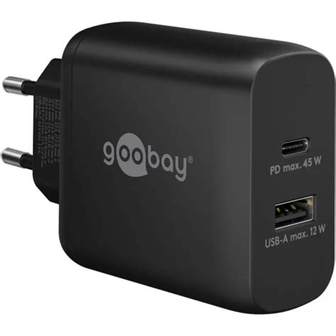 Goobay Usb C Pd Gan Dual Fast Charger 45 W Black Kupujemprodajem