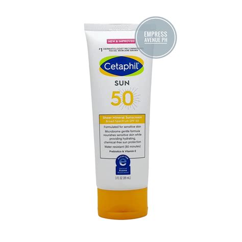 Cetaphil Sheer Mineral Sunscreen Spf 50 With Probiotics And Vitamin E
