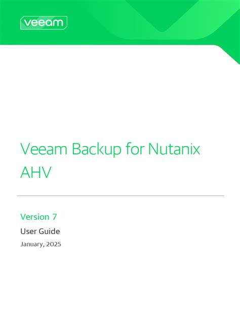 Veeam Backup Nutanix Ahv 7 User Guide Pdf Backup Computer Cluster