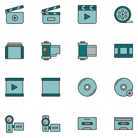 Videography Filled Line Icon Set Vector 12752107 Vector Art At Vecteezy