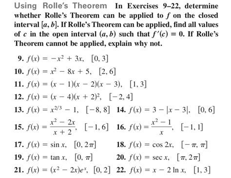 Solved Using Rolle's Theorem In Exercises 9-22, determine | Chegg.com