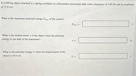 Solved A Kg Object Attached To A Spring Oscillates On Chegg