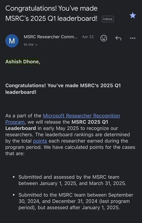 Msrc Bugbounty Cybersecurity Ethicalhacking Microsoft Top50