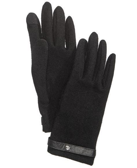 Lauren Ralph Lauren Solid Lrl Monogram Touchscreen Gloves Macys