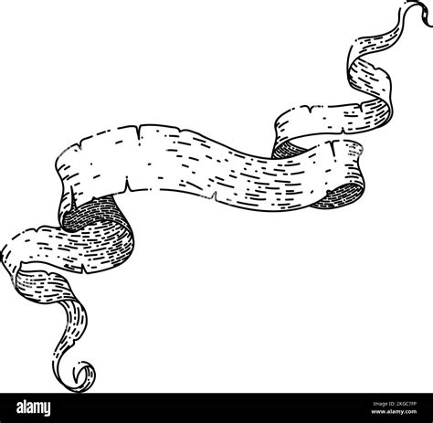 Vintage Ribbon Sketch Hand Drawn Vector Stock Vector Image And Art Alamy