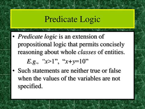 PPT Predicate Logic PowerPoint Presentation Free Download ID 9346616