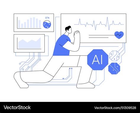 Ai Powered Athlete Performance Analysis Abstract Vector Image