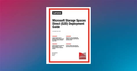 Microsoft Storage Spaces Direct S2d Deployment Guide Lenovo Press