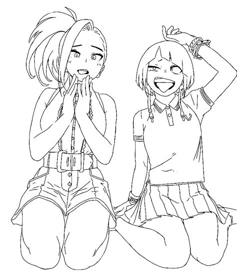 Momo Yaoyorozu Con Kyoka Jiro Da Colorare Disegni Da Colorare Stampabili Gratuiti