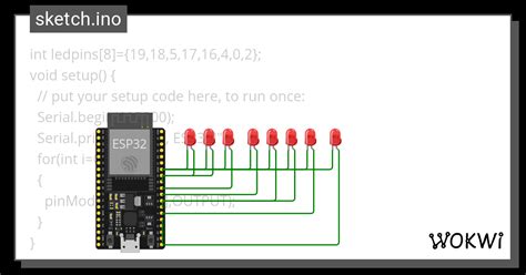Led Project Using For Loop Wokwi Esp32 Stm32 Arduino Simulator Led Project Using For Loop Wokwi Esp32 Stm32 Arduino Simulator