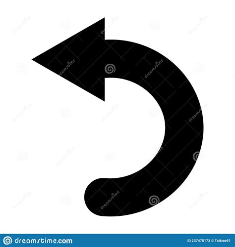 Circular Left And Up Arrow Direction Signpost Black Figure Navigation Concept Vector