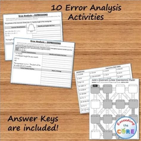 Expressions Bundle Task Cards Error Analysis Word Problems Puzzles Notes