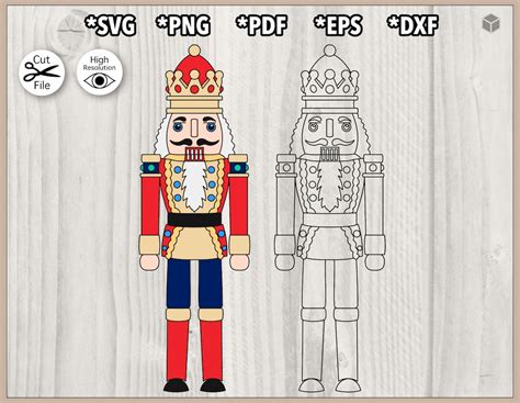 Nutcracker Svg Cut File And Outline Png Pdf Dxf Eps Etsy