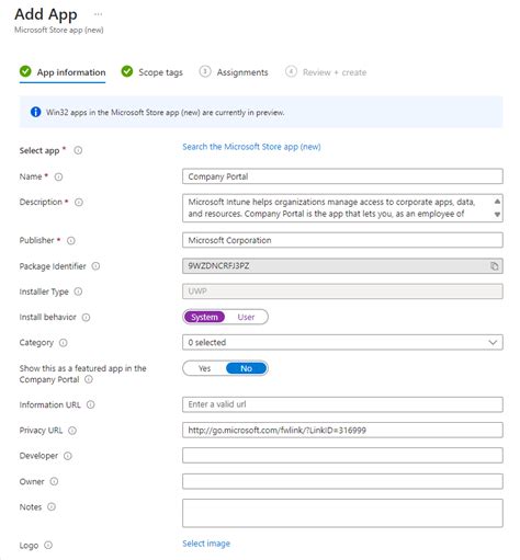how to deploy new company portal using intune