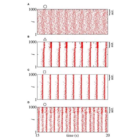 A D Raster Plots For The Neural Network With Excitatory Neurons