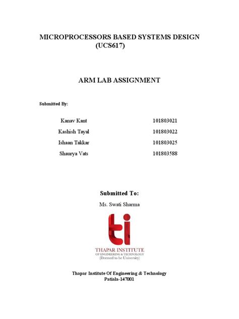 Arm Lab Assignment Pdf Assembly Language Computer Architecture