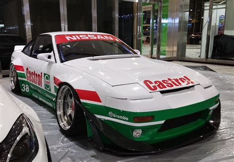 Nissan 200sx S13 Retro Racing Berjubah Livery Castrol Kaki Kaki Siap