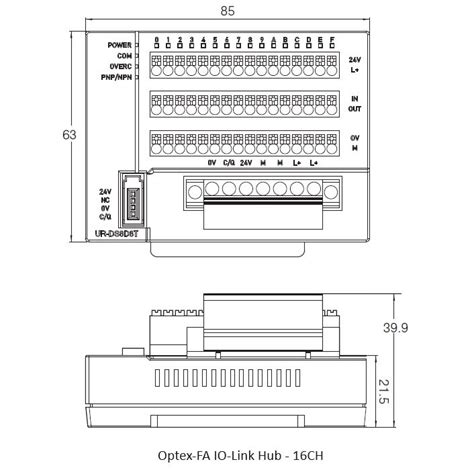 Optex UR DS D Compact DIN Mount IO Link Hub CH Input NPN PNP