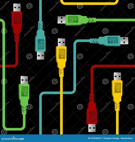 USB Wire Communication Pattern Stock Vector Illustration Of Plug Empty