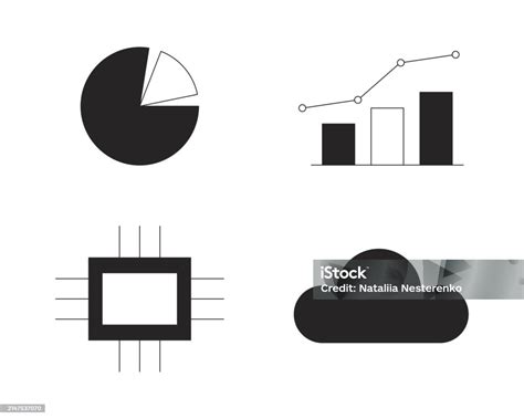 Chart Graph Technology Black And White 2d Line Cartoon Objects Set Stock Illustration Download