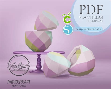 Easter Egg Box Diy Craft T Box Template Pdf Low Poly Papercraft