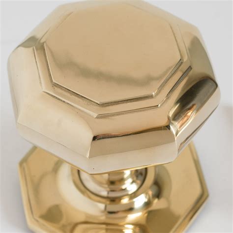 Large Octagonal Brass Centre Door Pull Replica Door Furniture