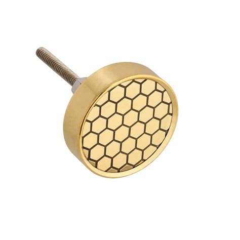 Honeycomb Pattern Beehive Pattern Gold Round Cabinetdrawer Knob 40mm