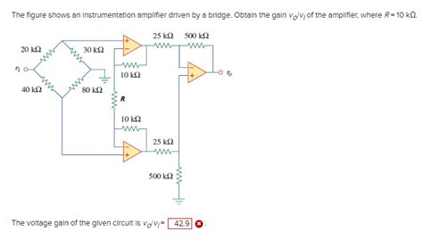 Solved The Figure Shows An Instrumentation Amplifier Driven Chegg Com